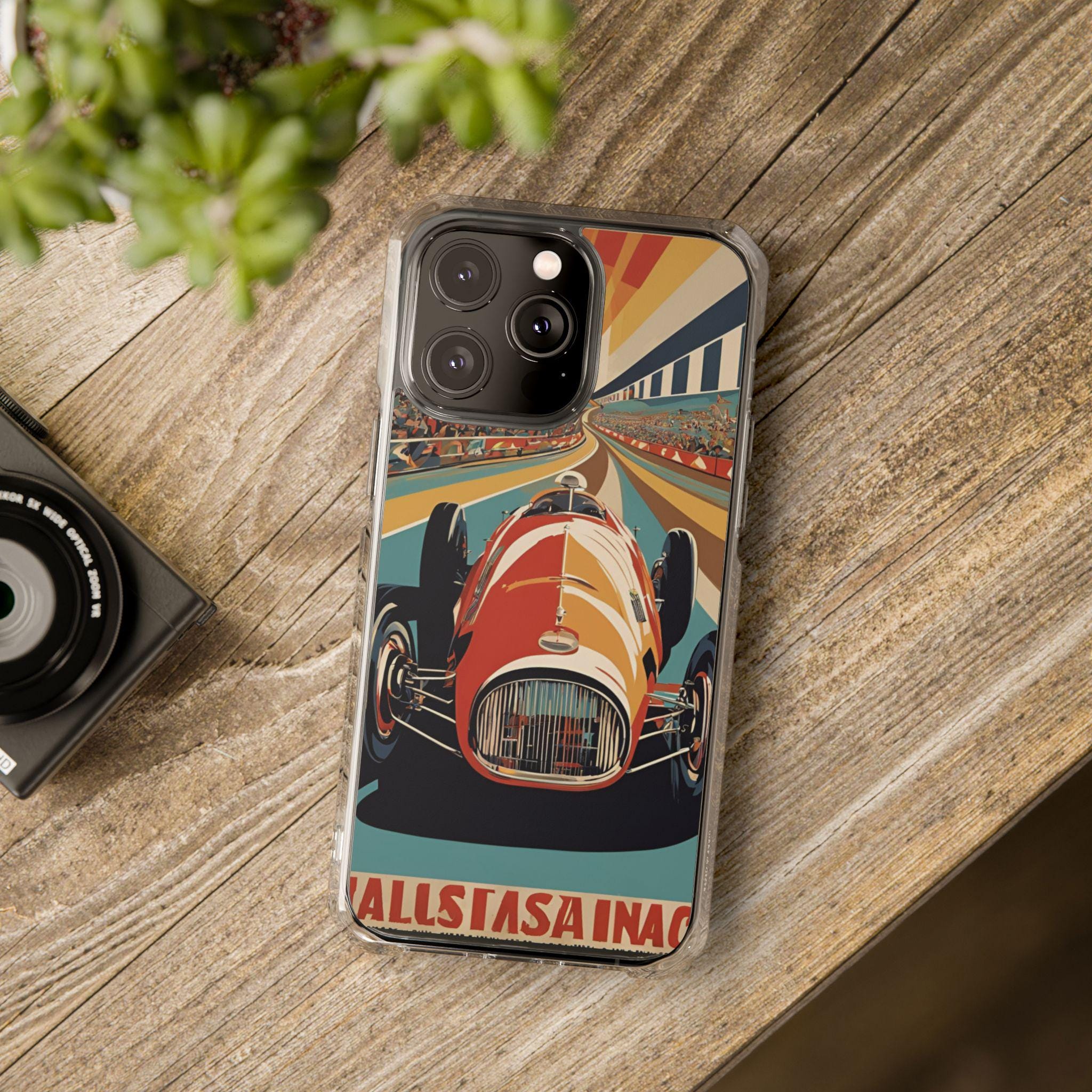 Magnet, Vintage Racing Car Poster Wall Art, Magnetic Clear Impact Cases ...