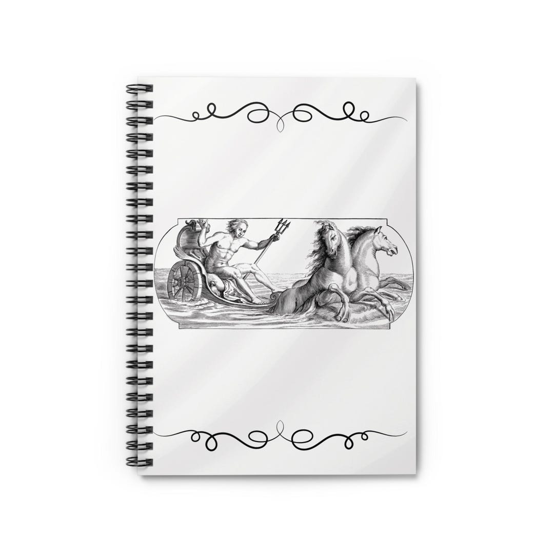 Spiral Notebook Poseidon, Greek God Journal, Ocean Ruled Line Notepad ...