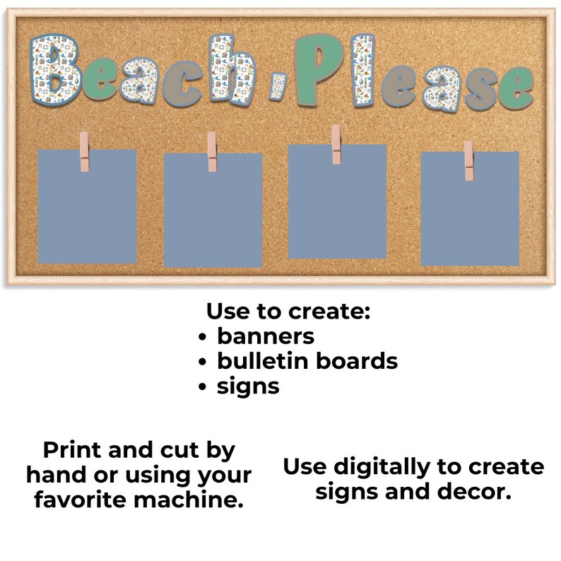 Beach Alphabet Banner Kit Digital Printable - Etsy