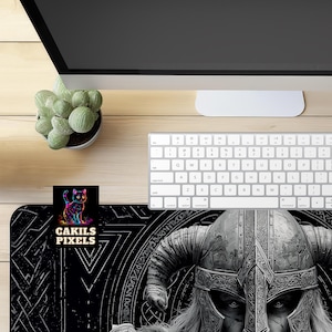 Viking Desk Mat - Nordic Warrior Mouse Pad - Norse Mythology Desk Decor ...