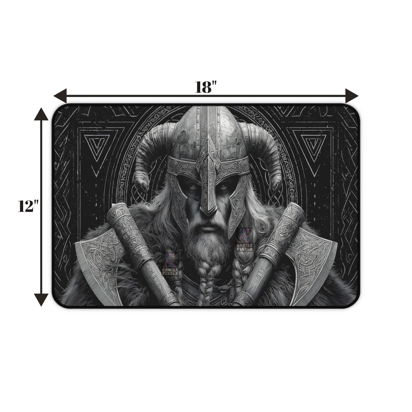 Viking Desk Mat - Nordic Warrior Mouse Pad - Norse Mythology Desk Decor ...