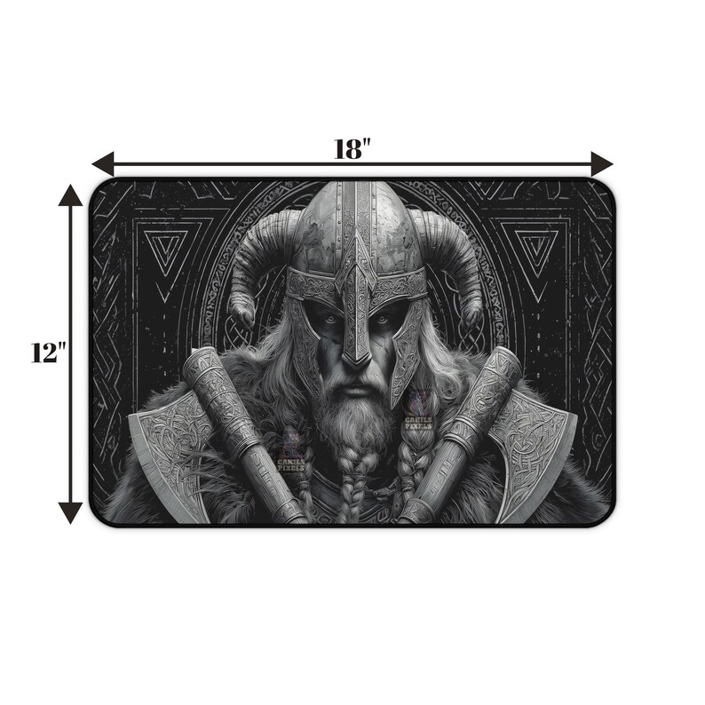 Viking Desk Mat - Nordic Warrior Mouse Pad - Norse Mythology Desk Decor ...