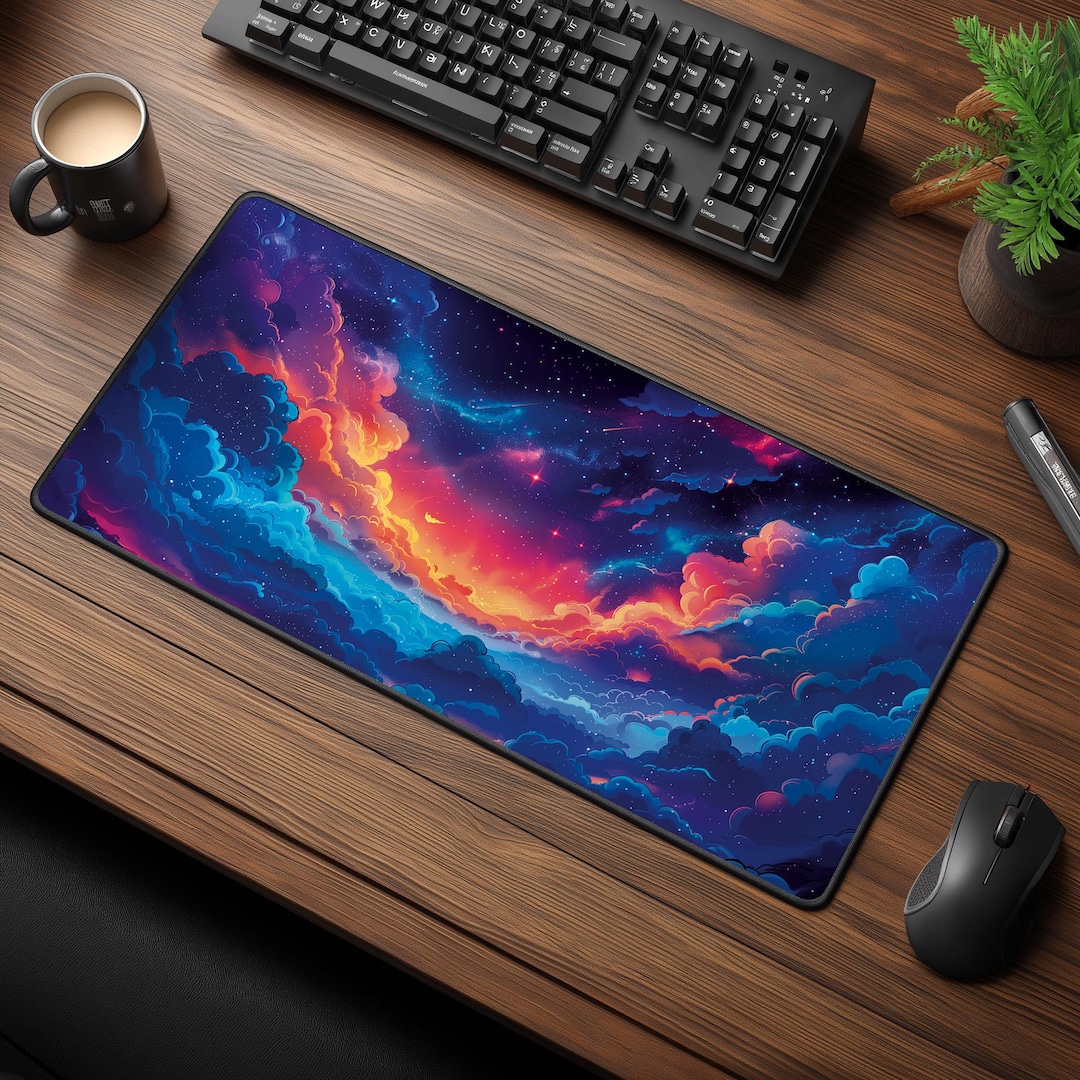 Pastel Nebula Desk Mat - Cosmic Clouds Non-slip Mouse Pad - Etsy