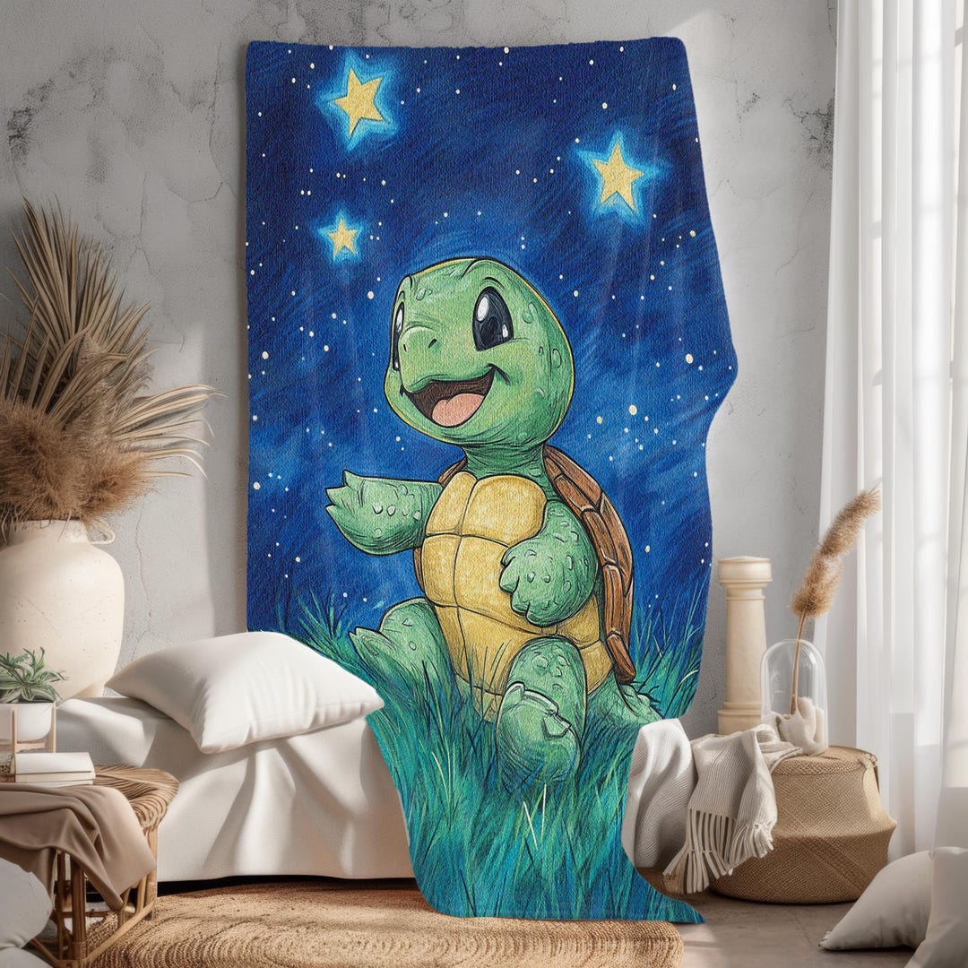 Cute Turtle Fleece Sherpa and Velveteen Plush Blanket, Fleece Throw ...