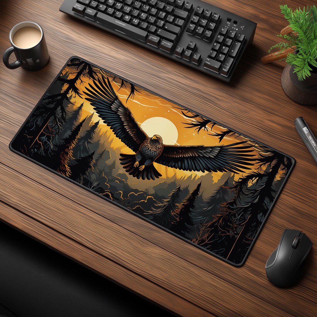 Eagle Desk Mat - Wildlife Animal Print Gaming Desk Pad - Etsy