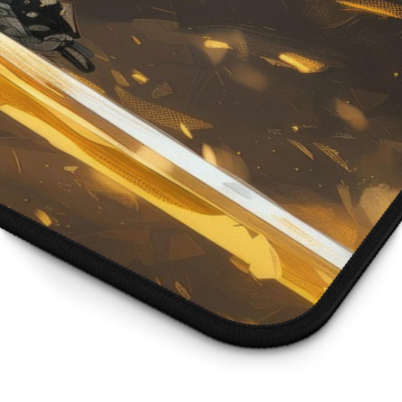 Paladin Knight Desk Mat: Golden Armored Warrior Gaming Decor - Etsy