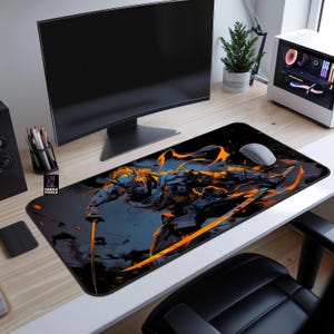 Oni Samurai Desk Mat, Anime Warrior Mouse Pad, Japanese Art Desk Decor ...