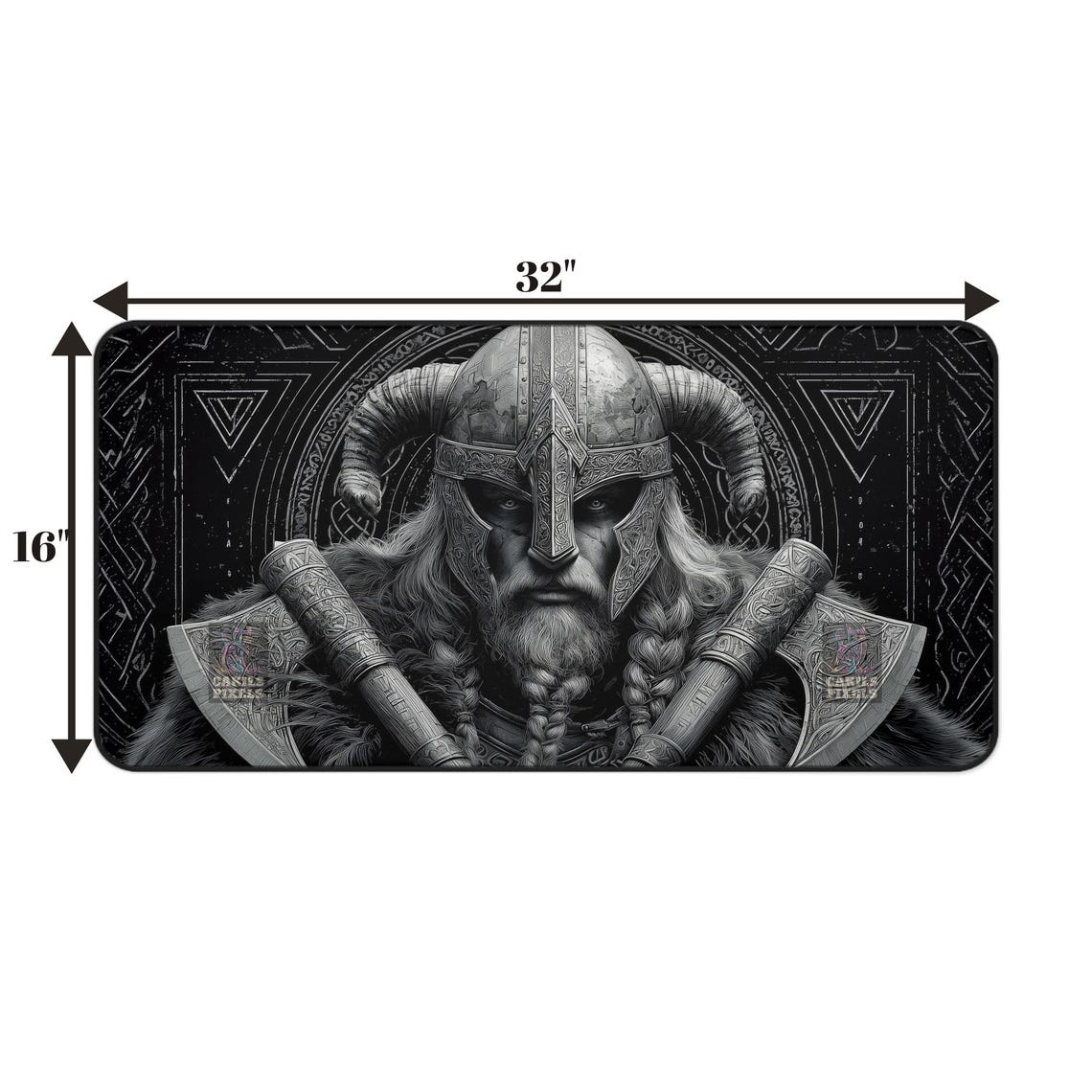 Viking Desk Mat - Nordic Warrior Mouse Pad - Norse Mythology Desk Decor ...