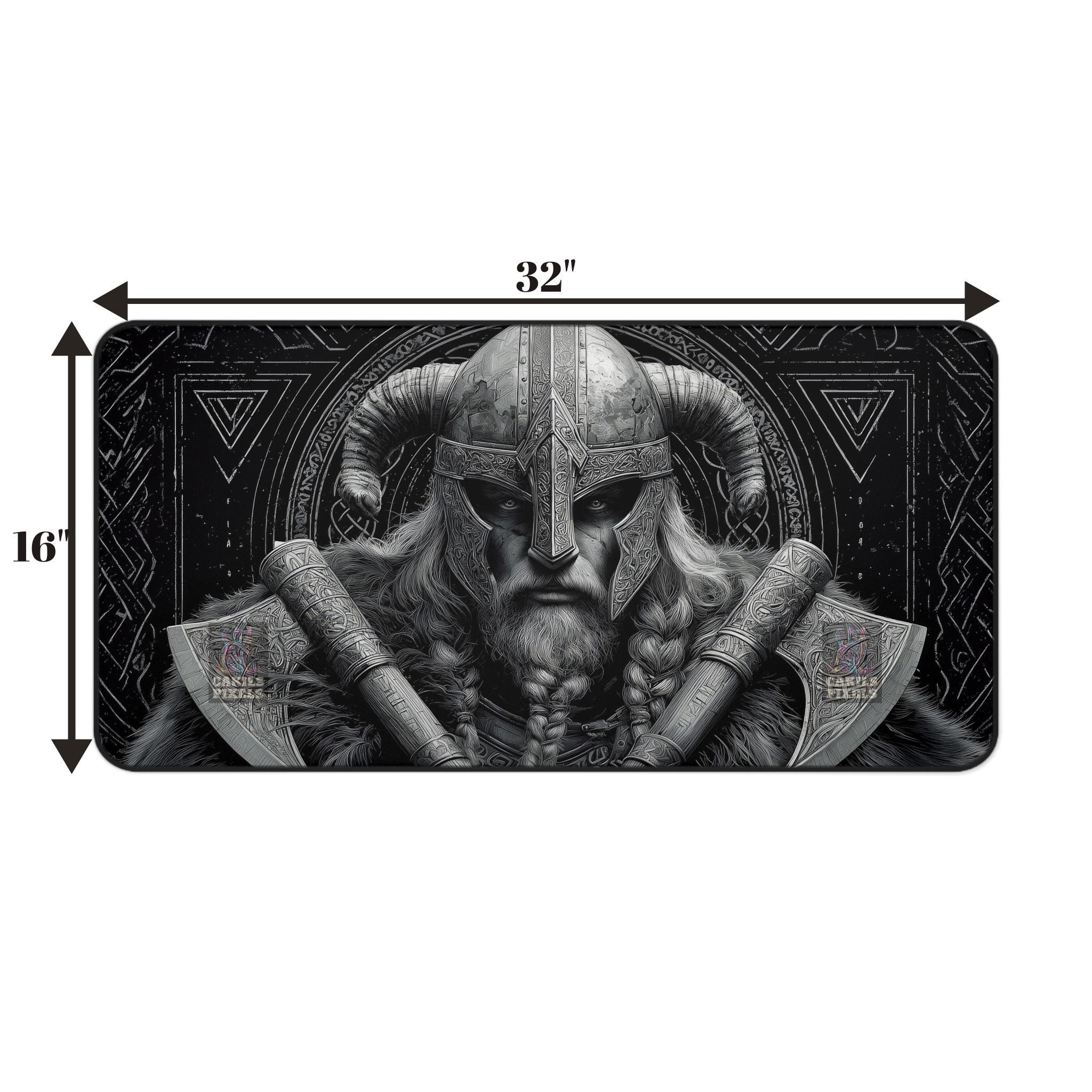 Viking Desk Mat - Nordic Warrior Mouse Pad - Norse Mythology Desk Decor ...