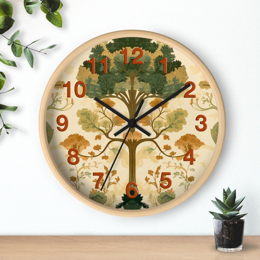 Enchanted Tree Round Wall Clock, Tree Clock, Whimsical Forest Wall ...