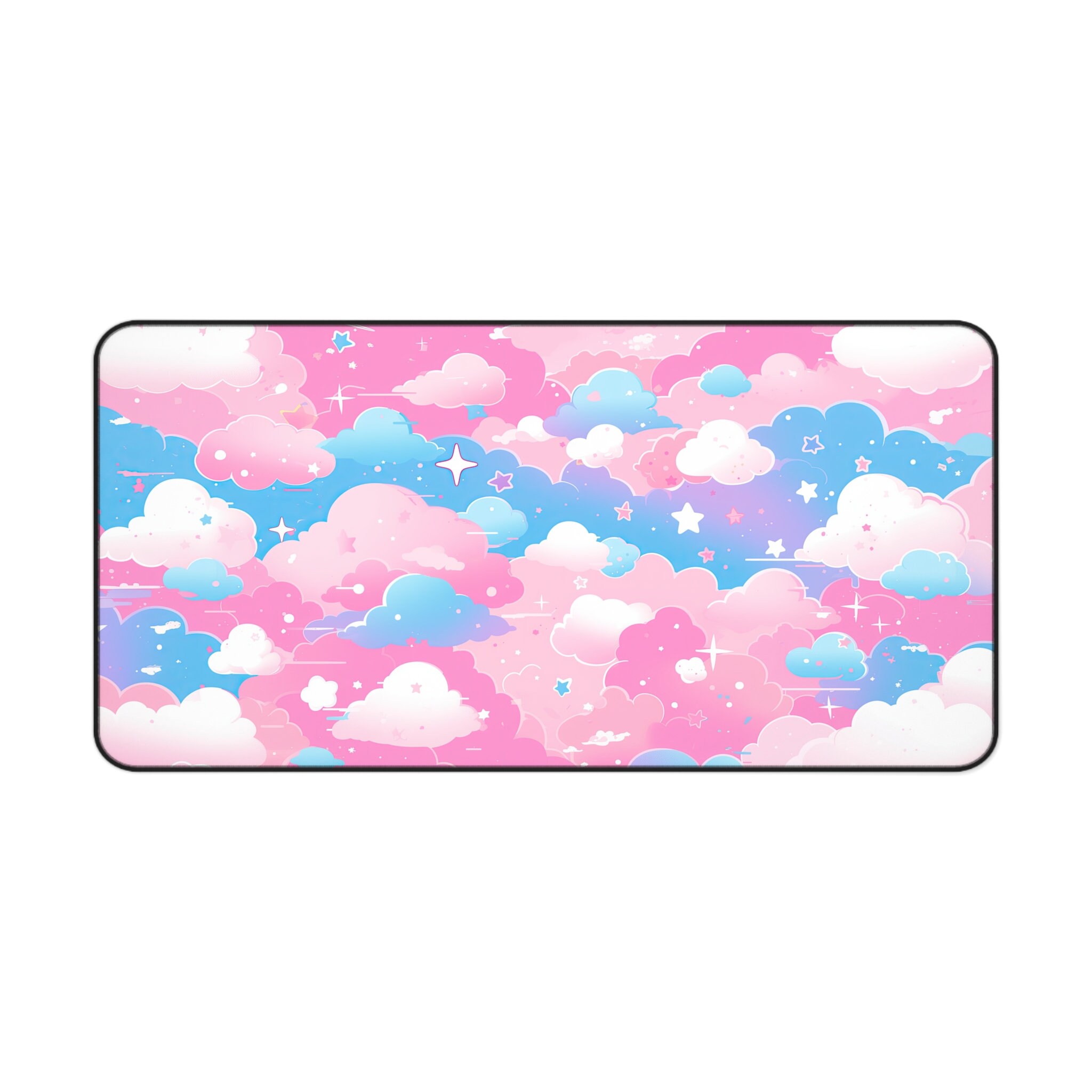 Pink Clouds Desk Mat, Cute Pastel Clouds Non Slip Mouse Pad, Aesthetic ...