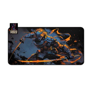 Oni Samurai Desk Mat, Anime Warrior Mouse Pad, Japanese Art Desk Decor ...