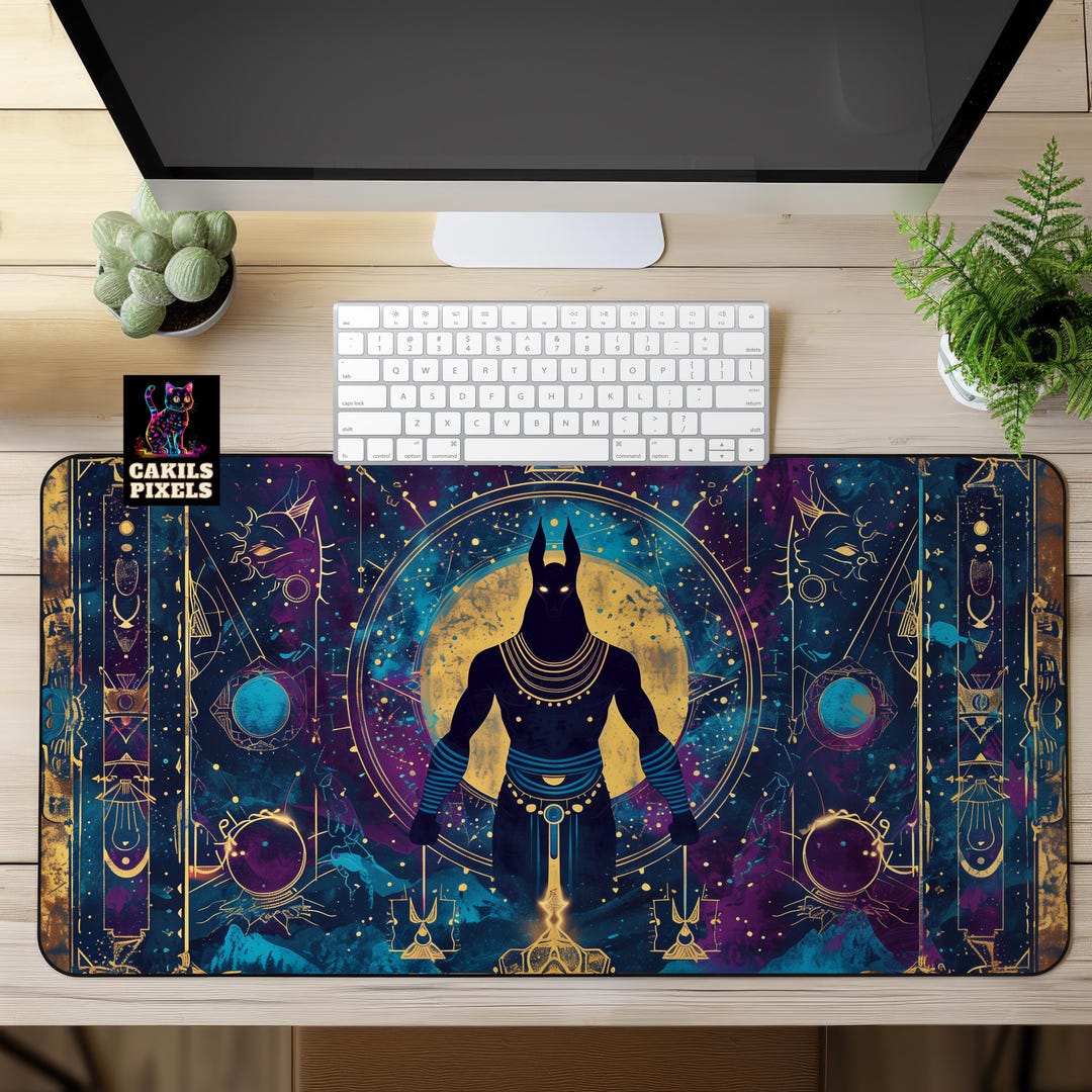 Anubis Desk Mat: Ancient Egyptian Desk Decor - Etsy