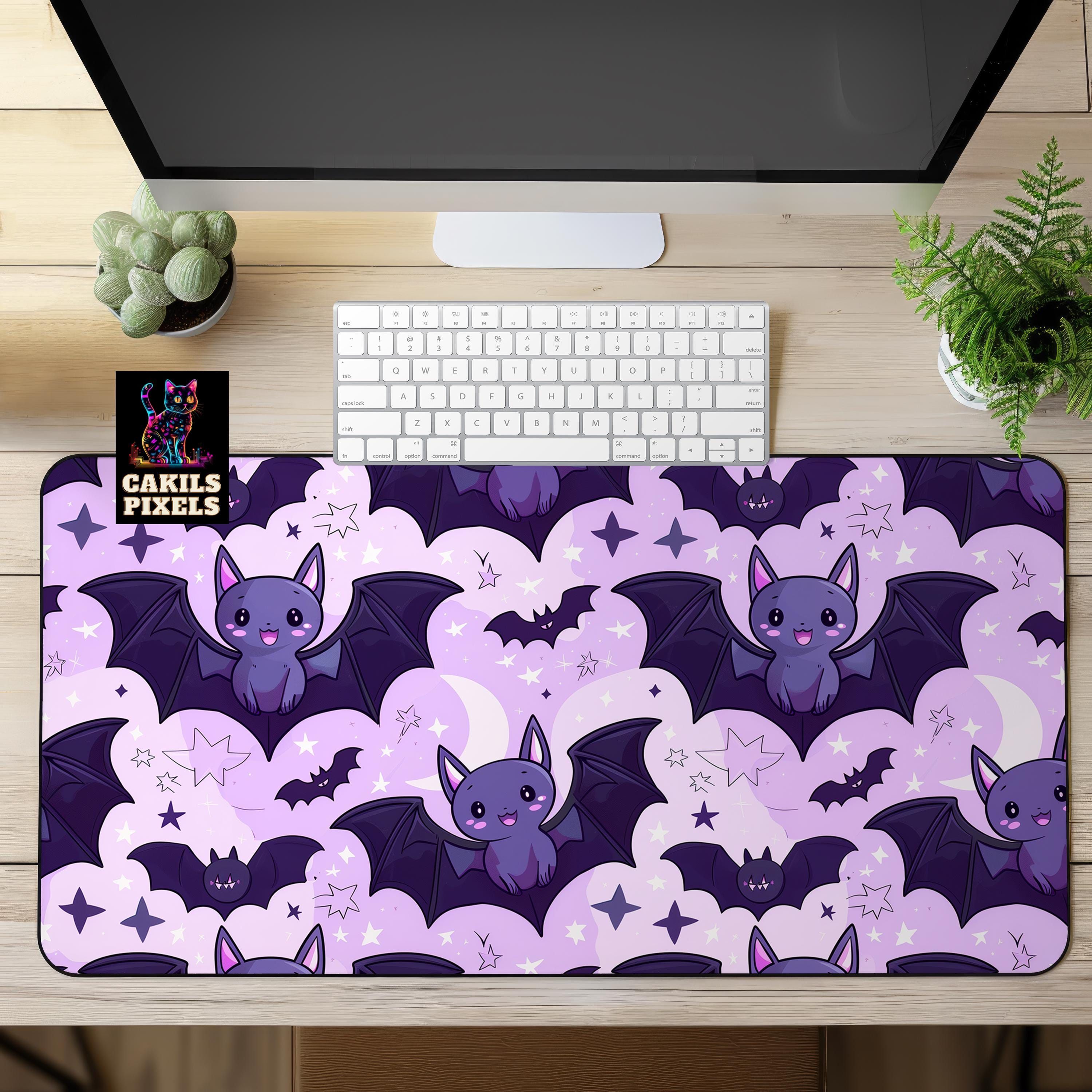 Bat Mouse Pad - Kawaii Desk Mat - Pastel Goth Desk Decor - Spooky ...