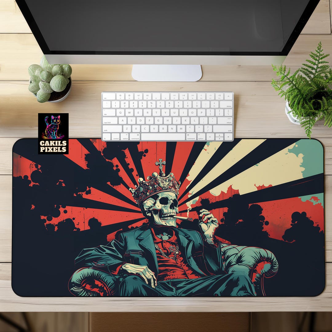 Boss Skeleton Desk Mat, Poster Art Skeleton Non Slip Mouse Pad ...