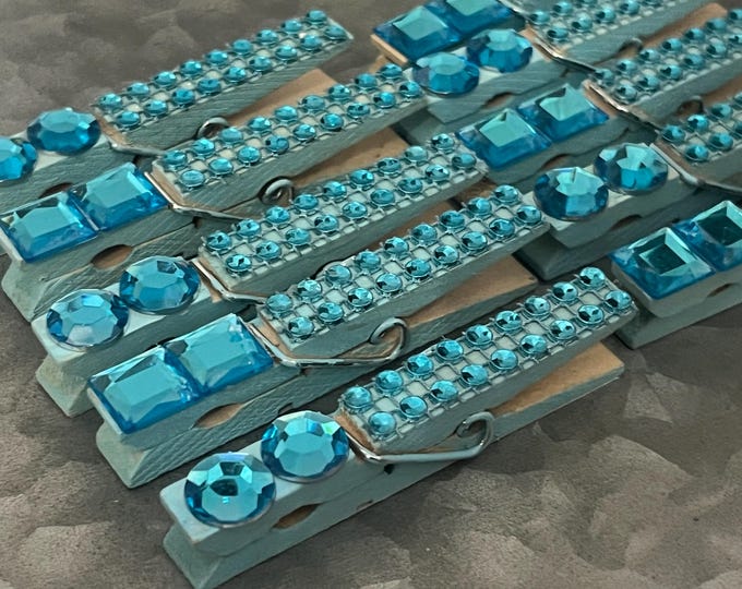 Clothes Pins for Cheerleaders Volleyball Teal Blue Cheer Pegs ...