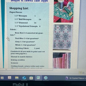 PDF Bouquet of Flowers EPP Table Topper Pattern (by Belinda) With Printable Pieces - Etsy