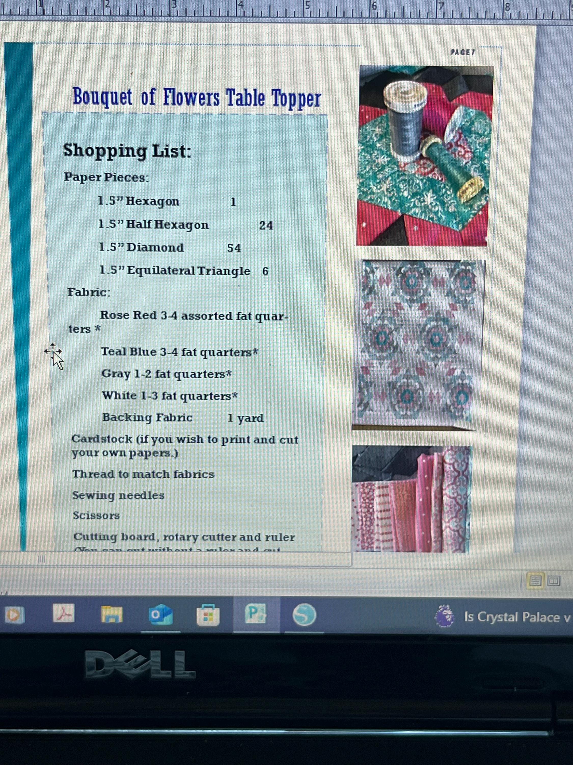 PDF Bouquet of Flowers EPP Table Topper Pattern (by Belinda) With ...