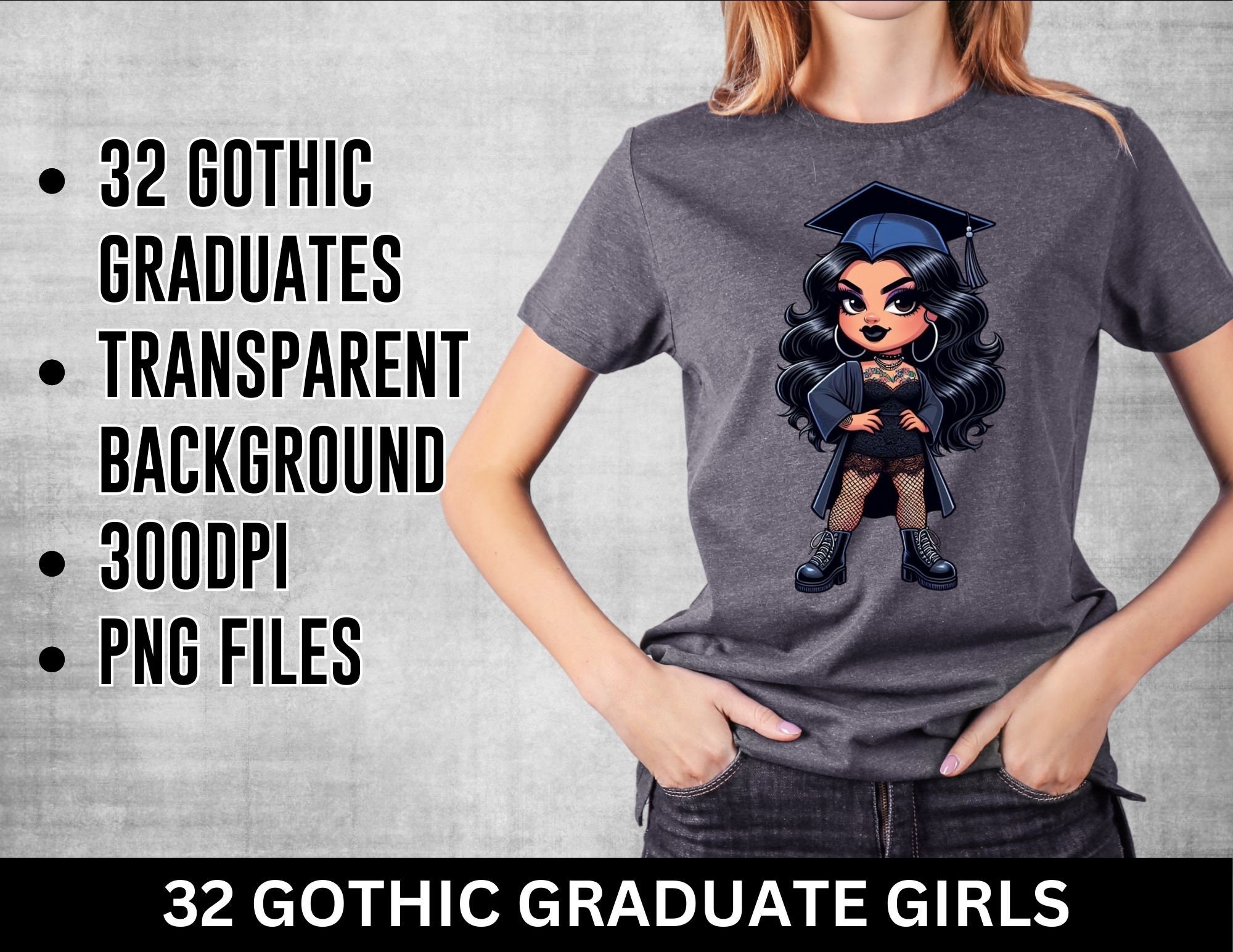 Gothic Graduation Graduates, PNG, Shirts, UV DTF, Iron on Print ...
