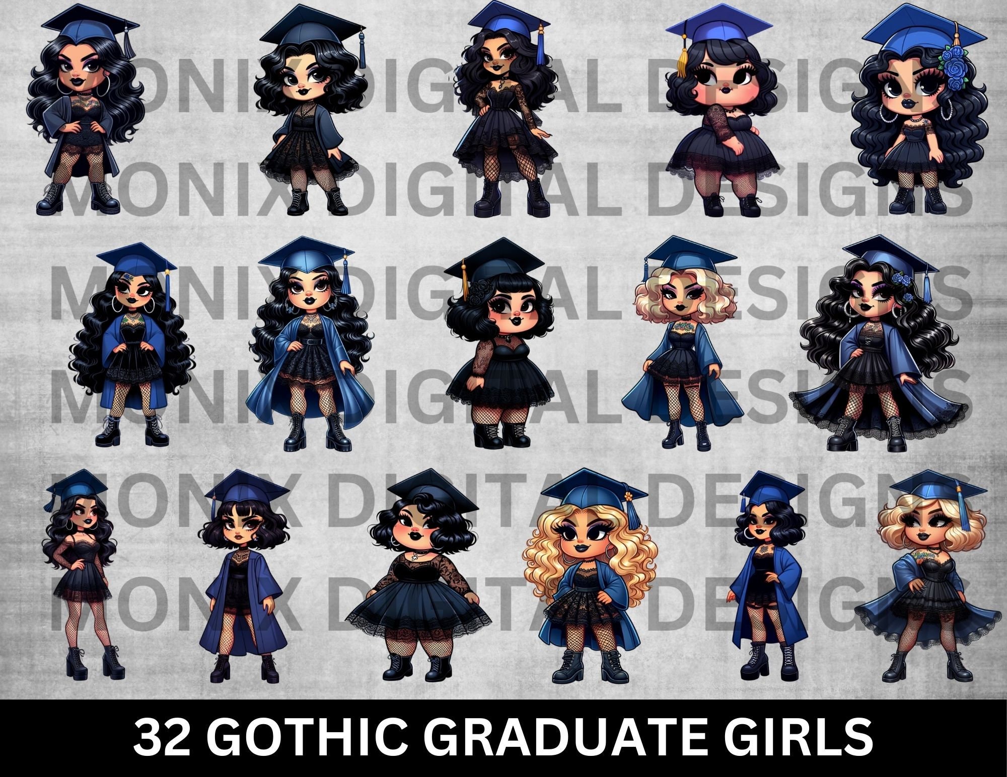 Gothic Graduation Graduates, PNG, Shirts, UV DTF, Iron on Print ...
