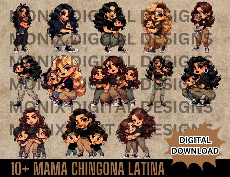 10+ Mama Chingona Chicana Mom Bundle 1, Latina Mother's Day Png, Gift ...
