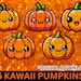 Kawaii Cute Halloween Pumpkins, PNG, Digital Downloads, Clipart, Kawaii ...