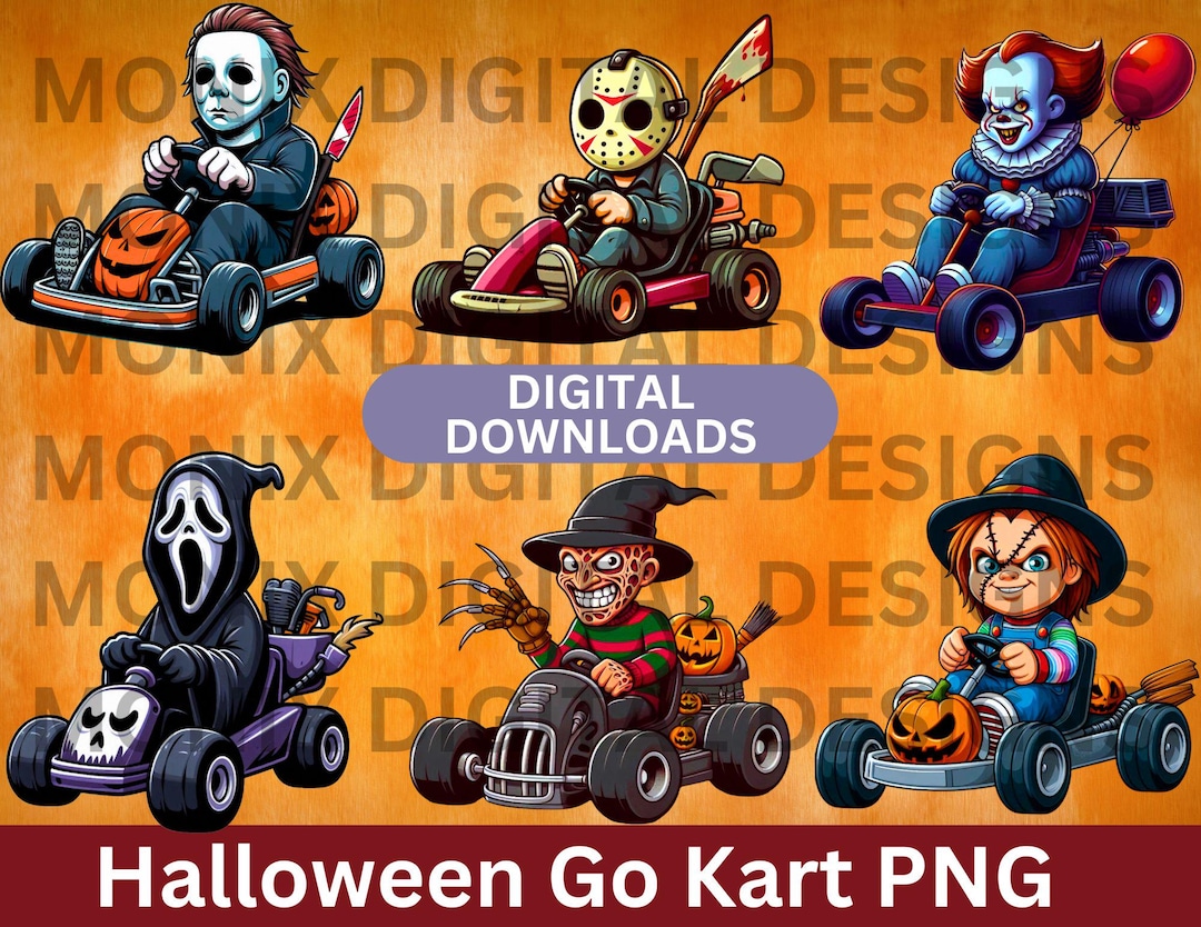 Halloween Go Kart Png, Digital Download, Spooky Season, Horror Go Kart ...