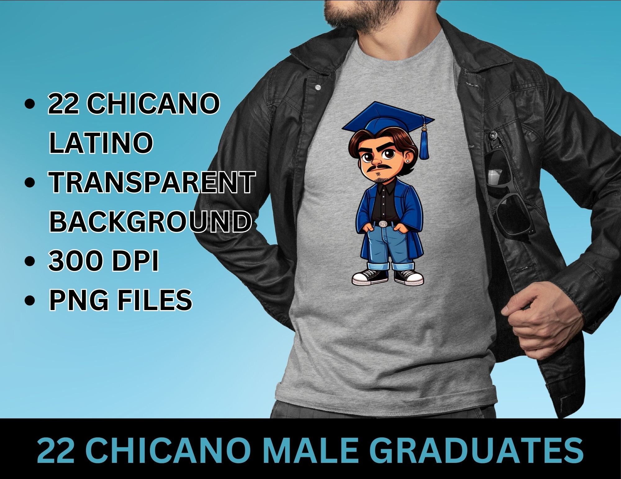 Graduado Chicano PNG, Educated Latino Graduation, Shirts, UV DTF, Iron ...