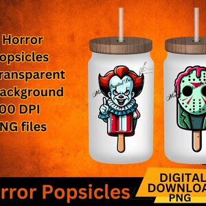 Horror Halloween Popsicle Png Bundle, Cute Horror Clipart, Digital ...