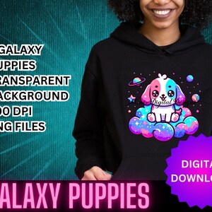 Galaxy Celestial Puppy Png, Digital Download, Colorful Galaxy, Cosmic ...
