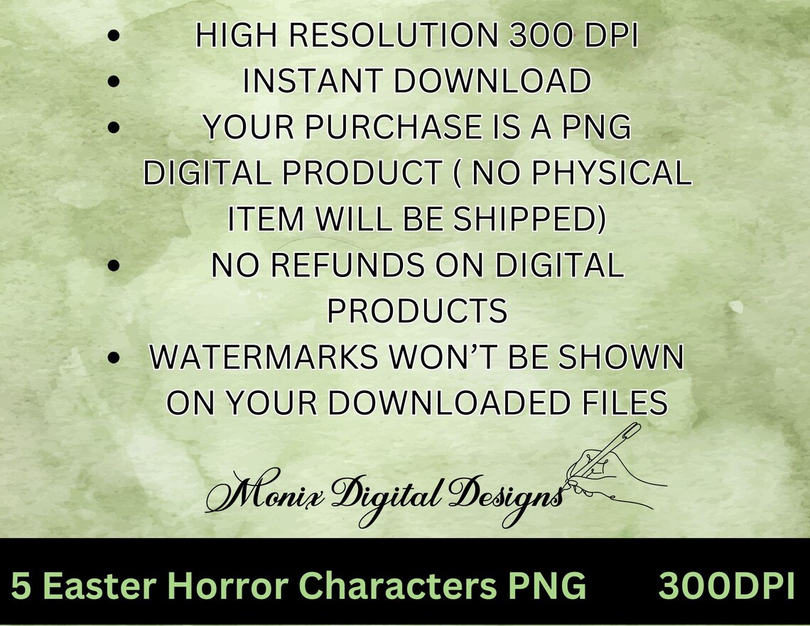 5 Horror Movie Easter Day PNG Bundle, Retro Easter Day Png, Killer ...