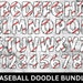 Baseball Alphabet Letters Numbers PNG Bundle, Sports Doodle Letters ...