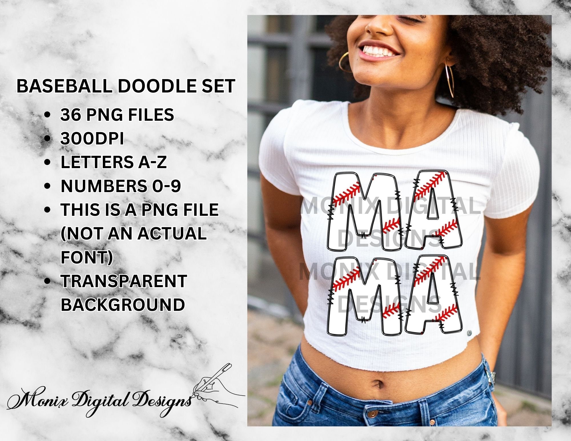 Baseball Alphabet Letters Numbers PNG Bundle, Sports Doodle Letters ...