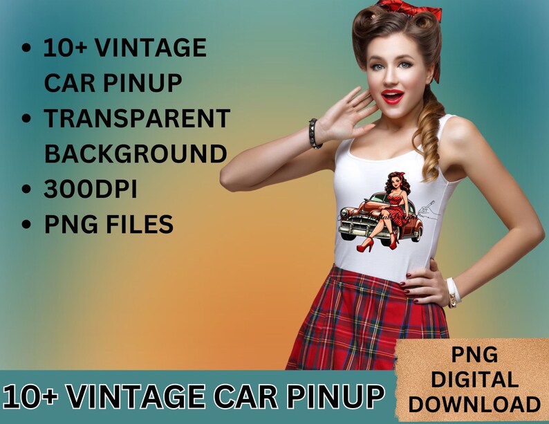 Vintage Pin up Girl Retro Clipart, Portrait Girl, Digital Download ...