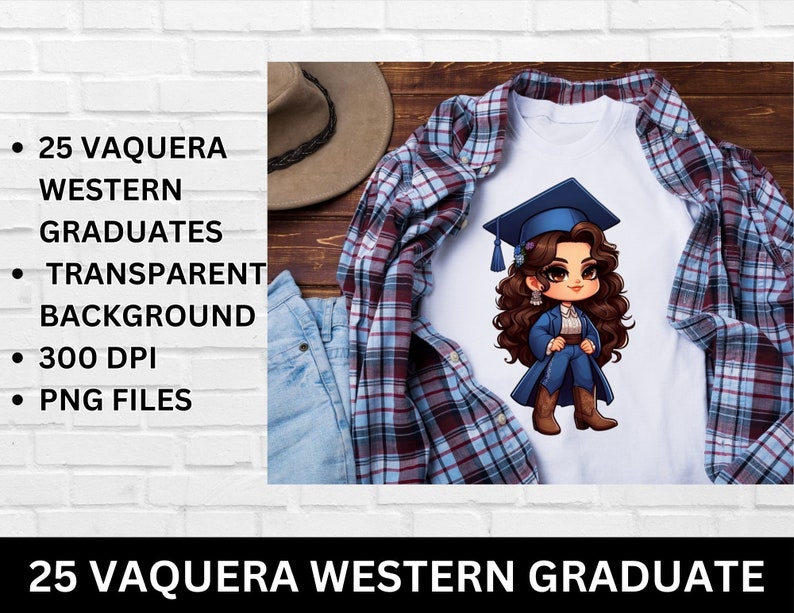 Graduada Vaquera Chicana PNG, Educated Latina Graduation, Educada ...