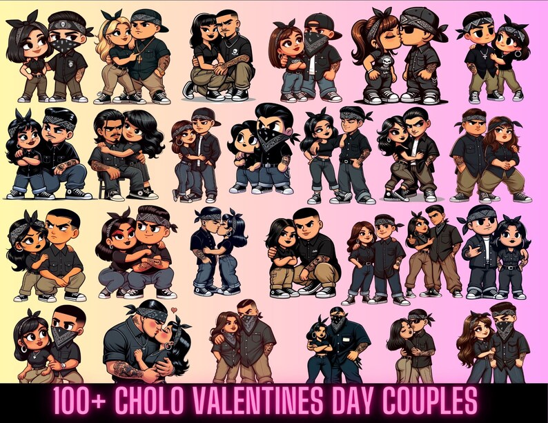 100+ Chicano Cholo Valentines Day Love Couples PNG File, Old School ...