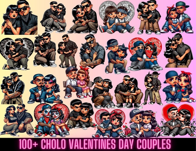 100+ Chicano Cholo Valentines Day Love Couples PNG File, Old School ...