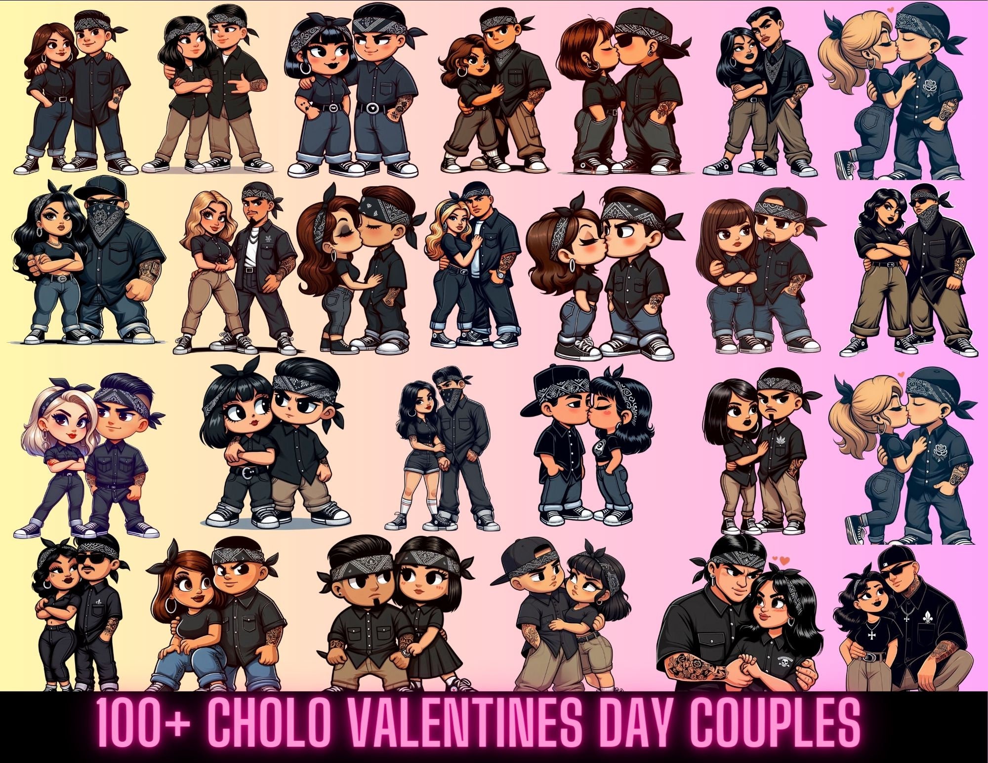 100+ Chicano Cholo Valentines Day Love Couples PNG File, Old School ...