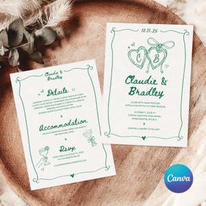 Printable Hand Drawn Love Locket Wedding Invitation, Editable Scribble ...