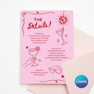 Bachelorette Weekend Itinerary, Hand-drawn Martini Cocktail, Scribble ...