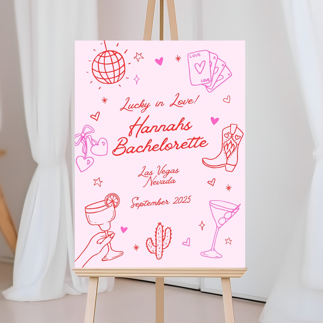 Editable Las Vegas Bachelorette Welcome Sign, Las Vegas Weekend Sign ...