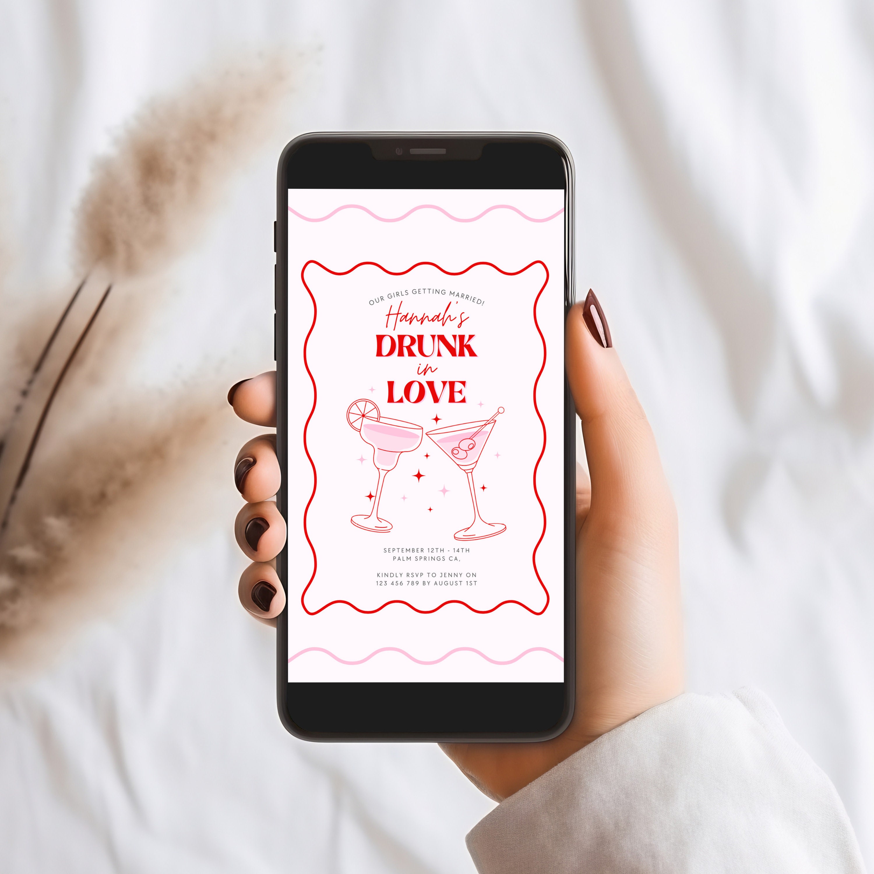 Drunk in Love Bachelorette Party Invite, Margarita and Martini Cocktail ...