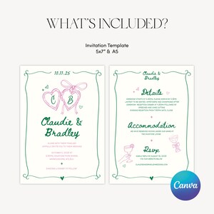 Printable Hand Drawn Love Locket Wedding Invitation, Editable Scribble ...