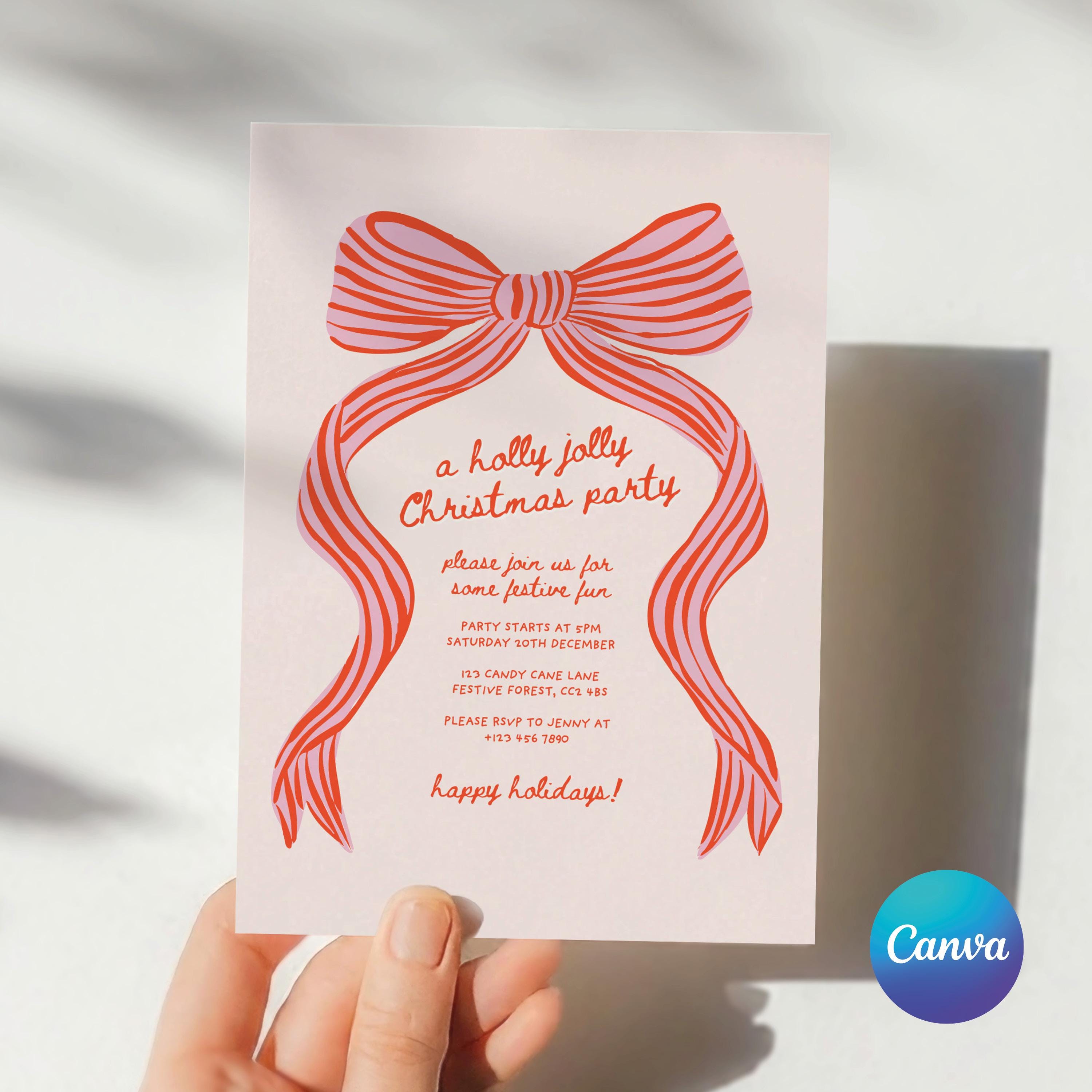 Christmas Party Invitation Template Whimsical Stylish Hand Drawn ...