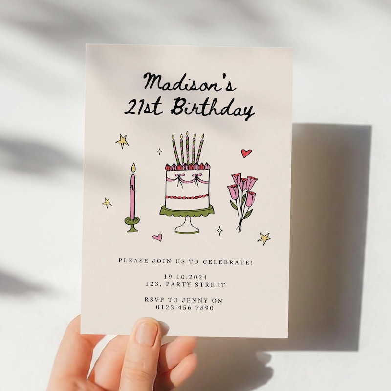 Hand Drawn Invite - Etsy
