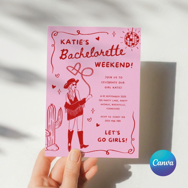 Printable Bachelorette Weekend Itinerary, Lets Go Girls Cowgirl ...