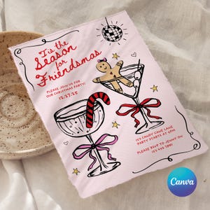 Friendsmas Christmas Party Invitation Template Whimsical Hand Drawn ...