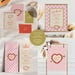 Cocktail Napkin Template for Wedding Illustrated Hand Drawn Heart ...