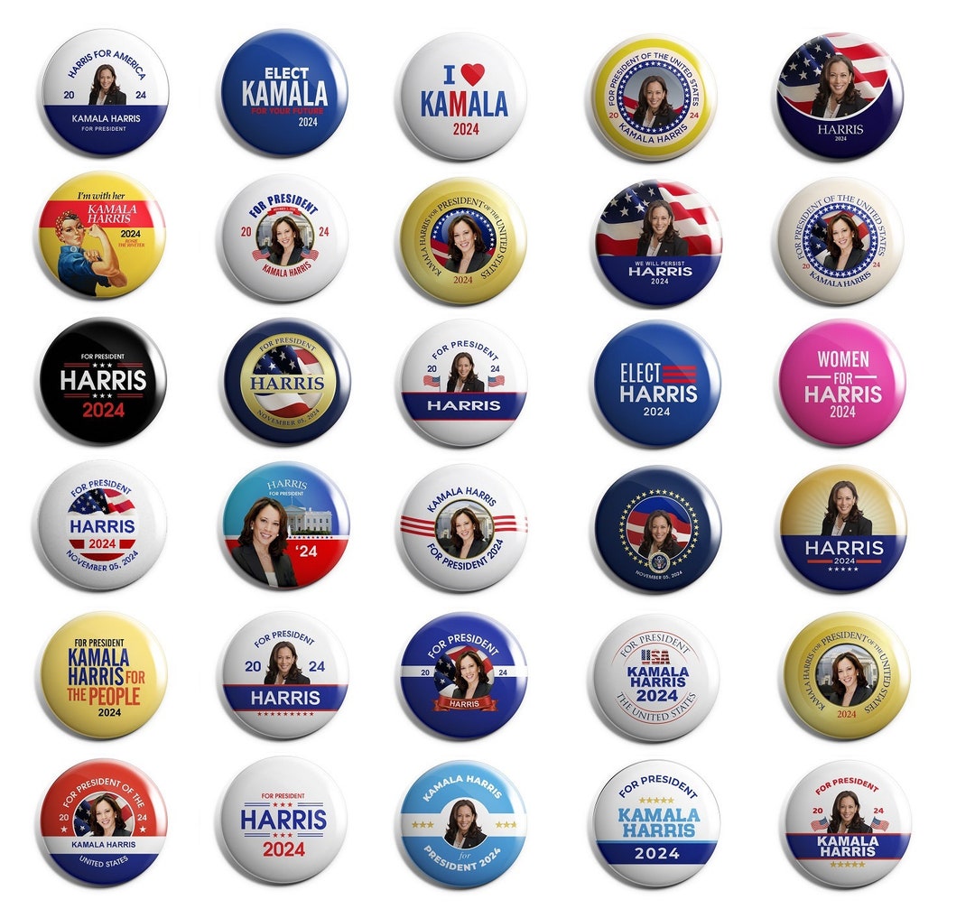 Kamala Harris for President 2024 Campaign Button 30-pack (KH24-30-ALL ...