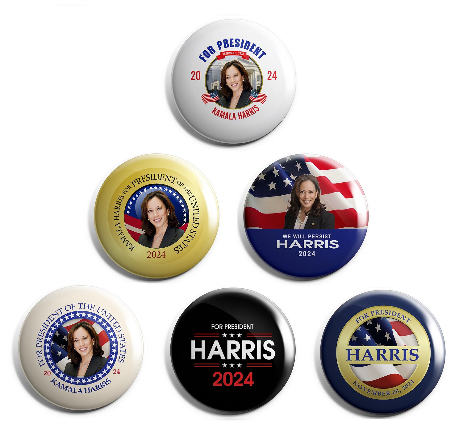 Kamala Harris for President 2024 Campaign Button 30-pack (KH24-30-ALL ...